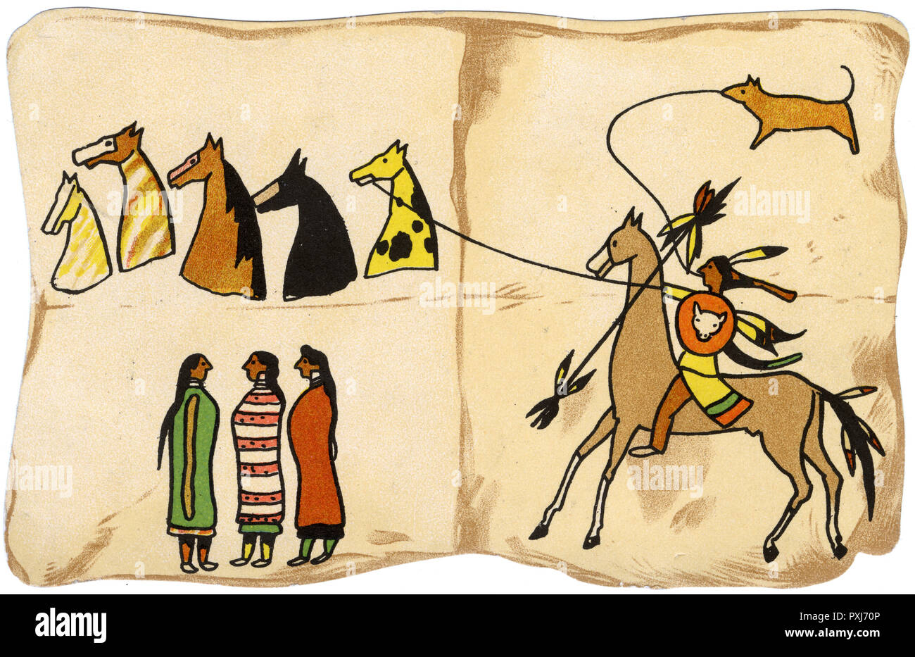 Native American Pictographs On Hides