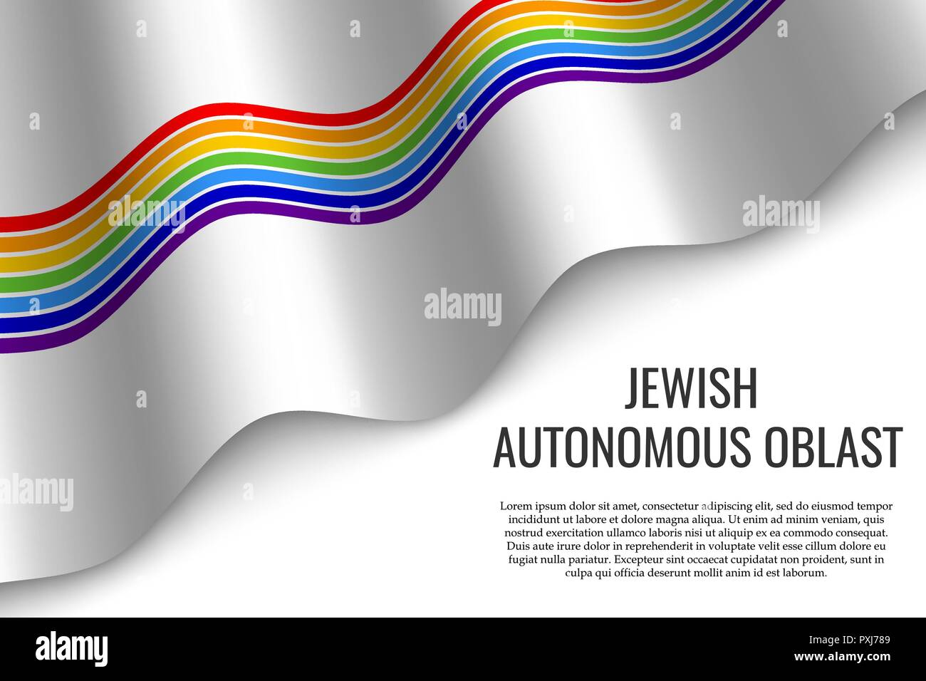 waving flag of Jewish Autonomous Oblast is a region of Russia on ...