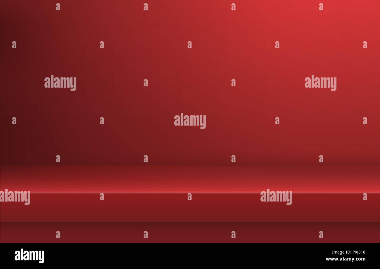 Empty red color shelf with shadow background ,Template for premium ...