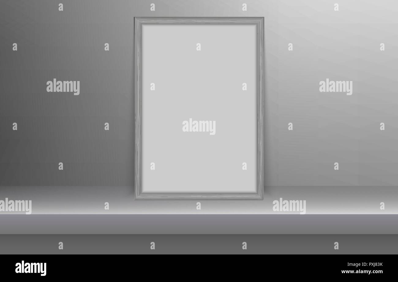 Wooden photo frame with shadow. Vector illustration Stock Vector Image ...