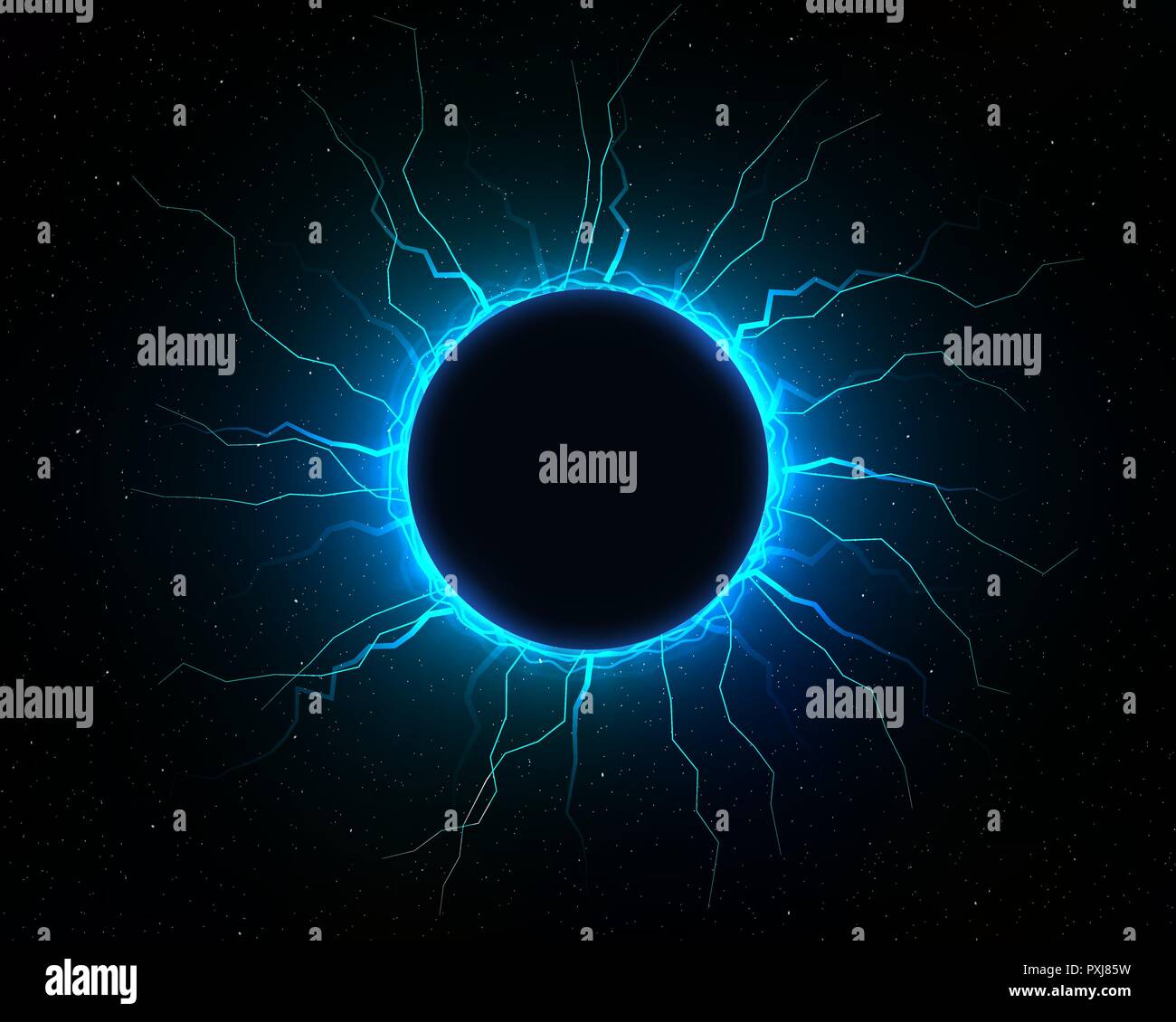 Electric lightning ball. Energy light thunder, Vector illustration ...