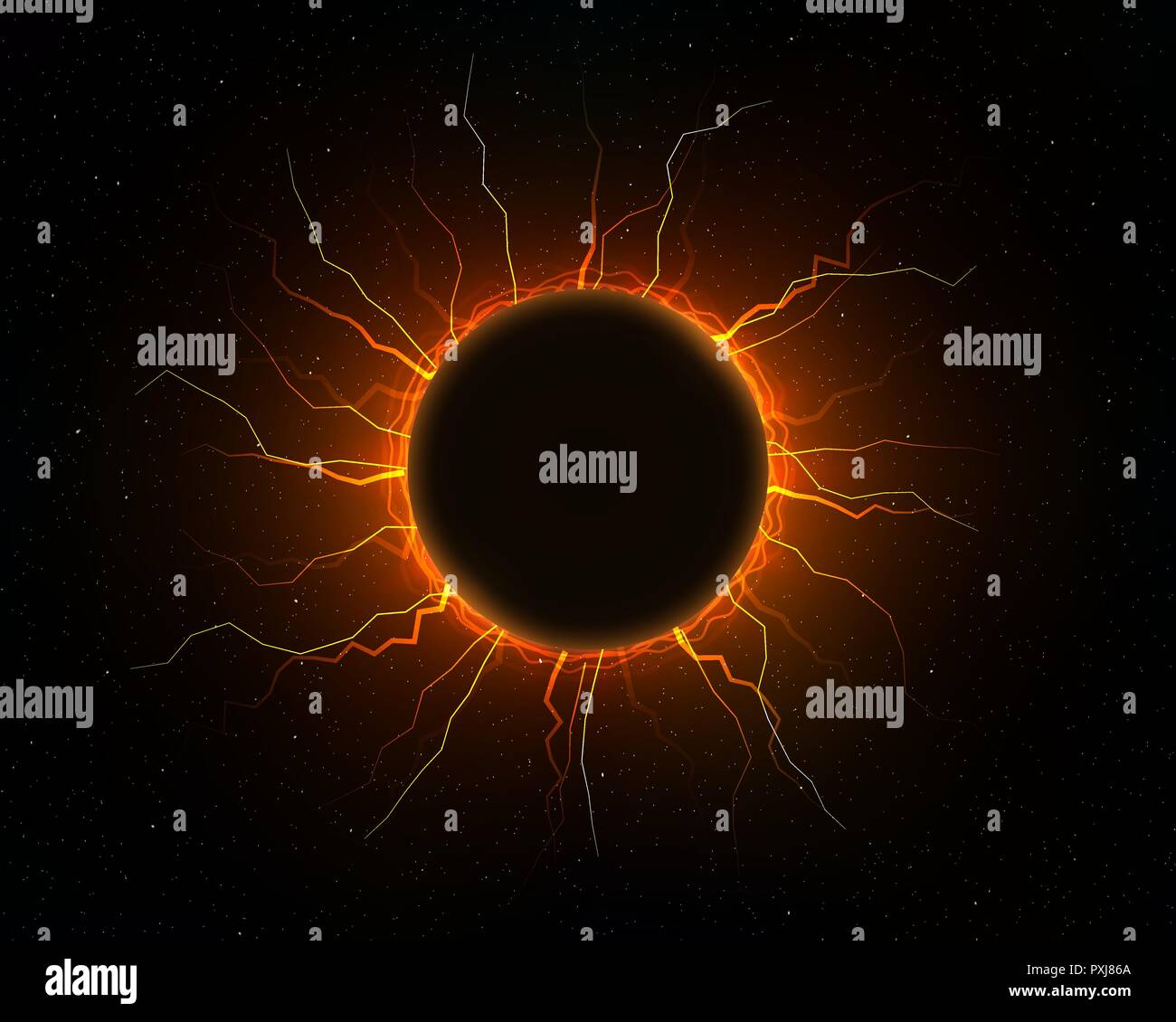 Electric lightning ball. Energy light thunder, Vector illustration ...