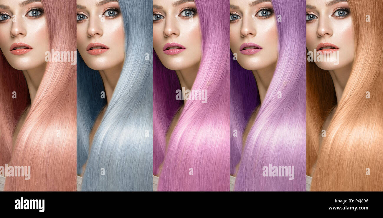 Hair collection Colors Set of five colors. Tints Stock Photo - Alamy