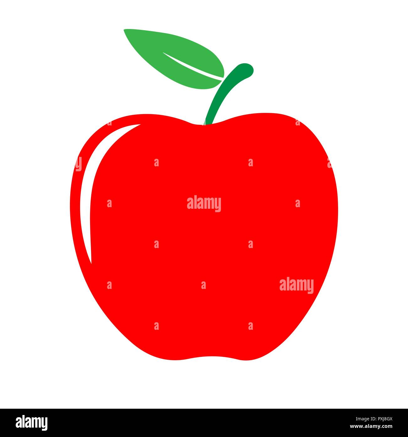 Red apple icon. Vector illustration, Isolatrd on white background Stock ...