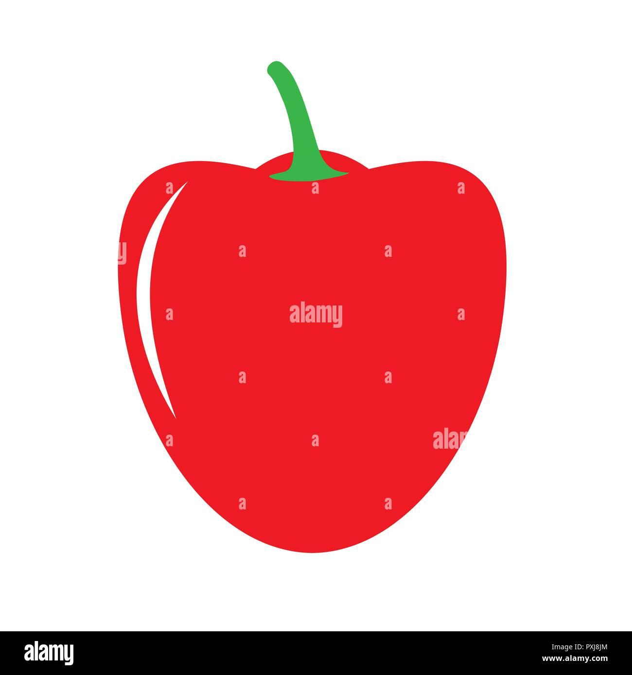 red sweet pepper icon. Vector illustration, Isolatrd on white ...