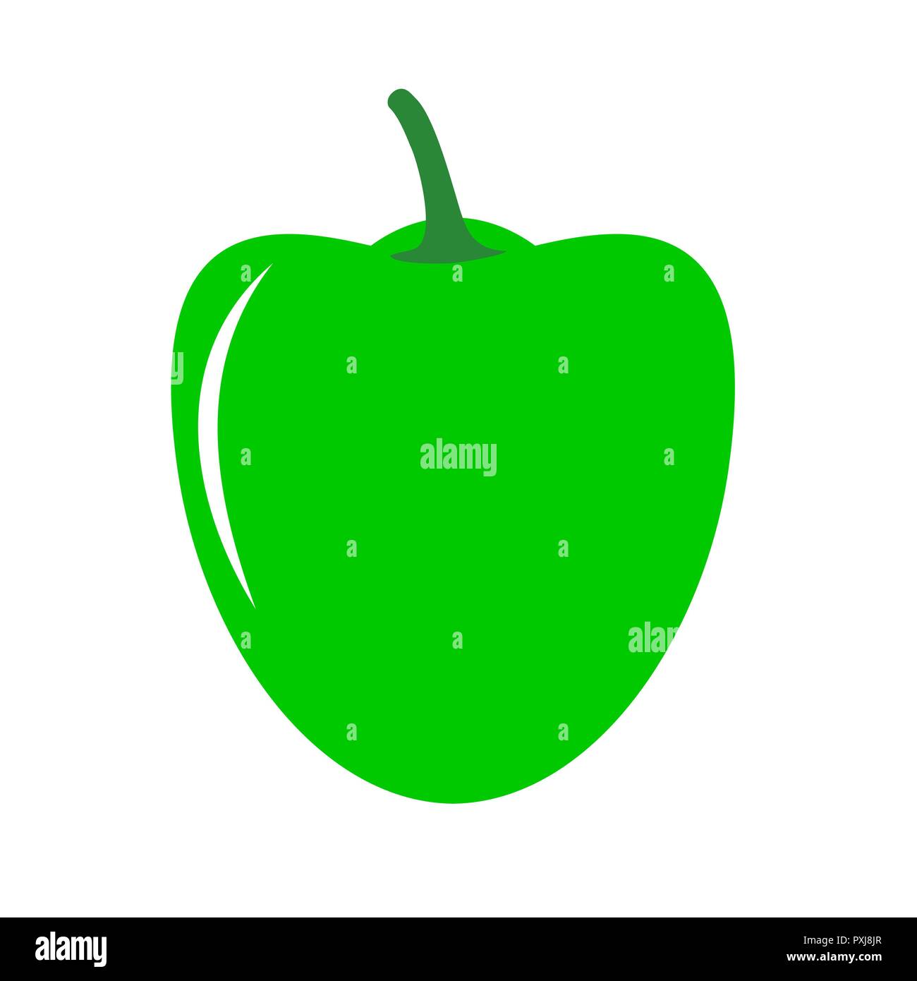 green sweet pepper icon. Vector illustration, Isolatrd on white ...