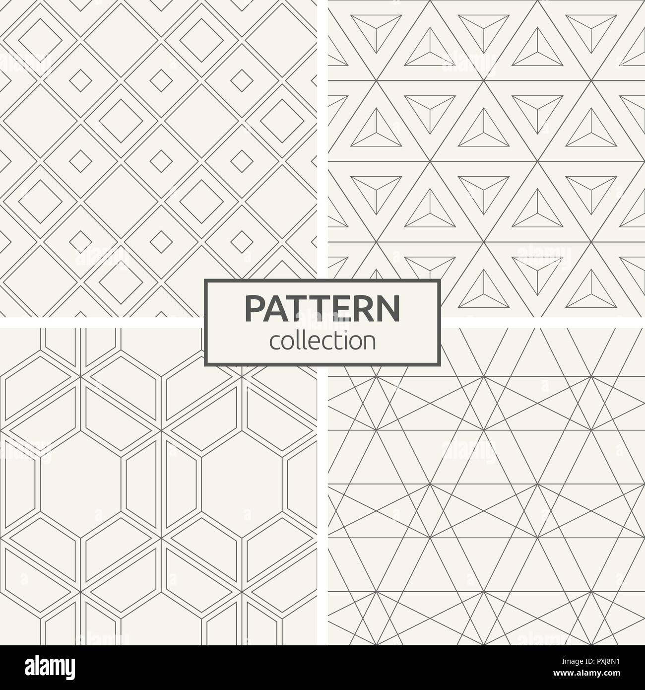 Set of four seamless patterns. Abstract geometrical trendy vector ...