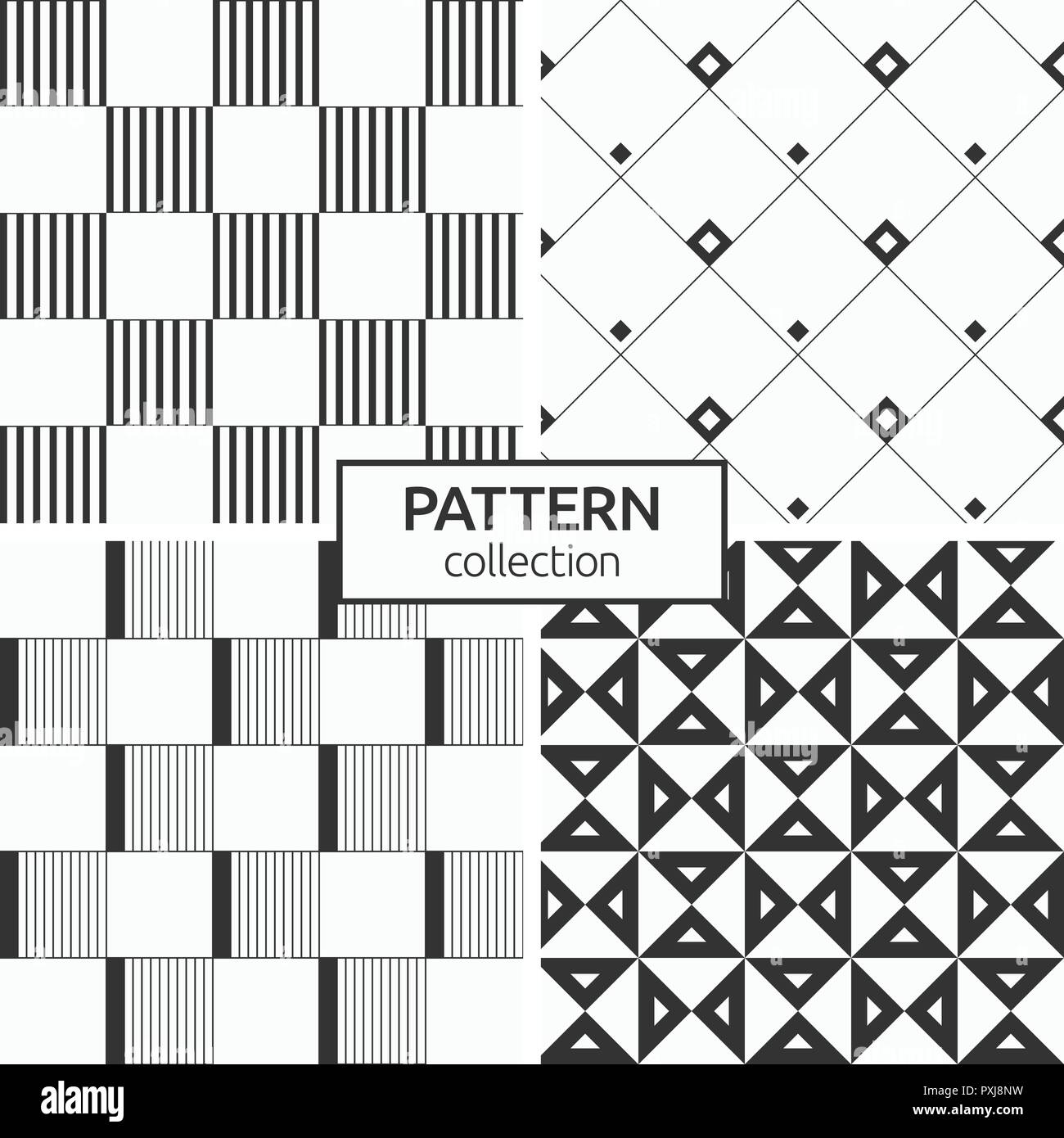 Set of four seamless patterns. Abstract geometric trendy vector ...