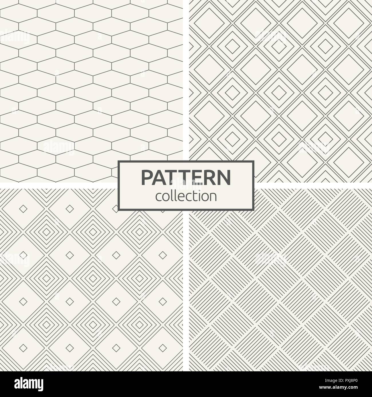 Set of four seamless patterns. Abstract geometric trendy vector ...