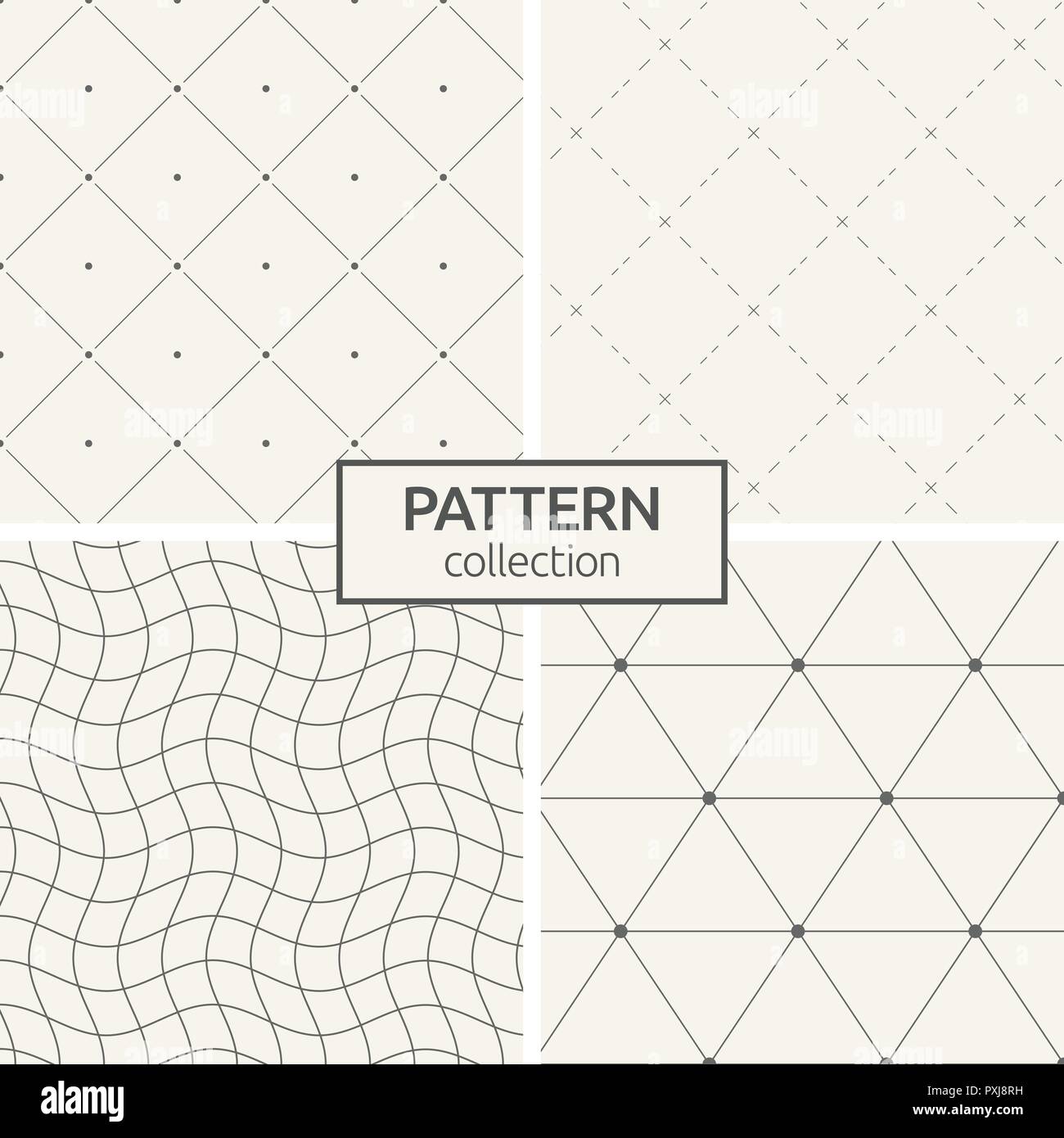 Set of four seamless patterns. Abstract geometrical trendy vector ...