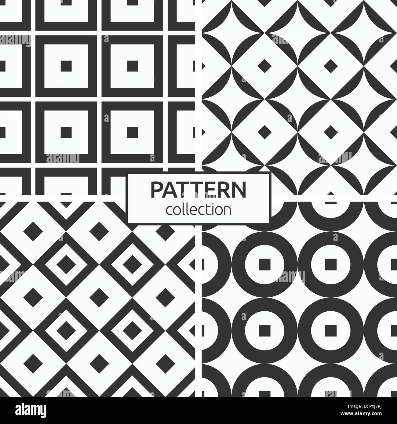 Set of four seamless patterns. Abstract geometric trendy vector ...