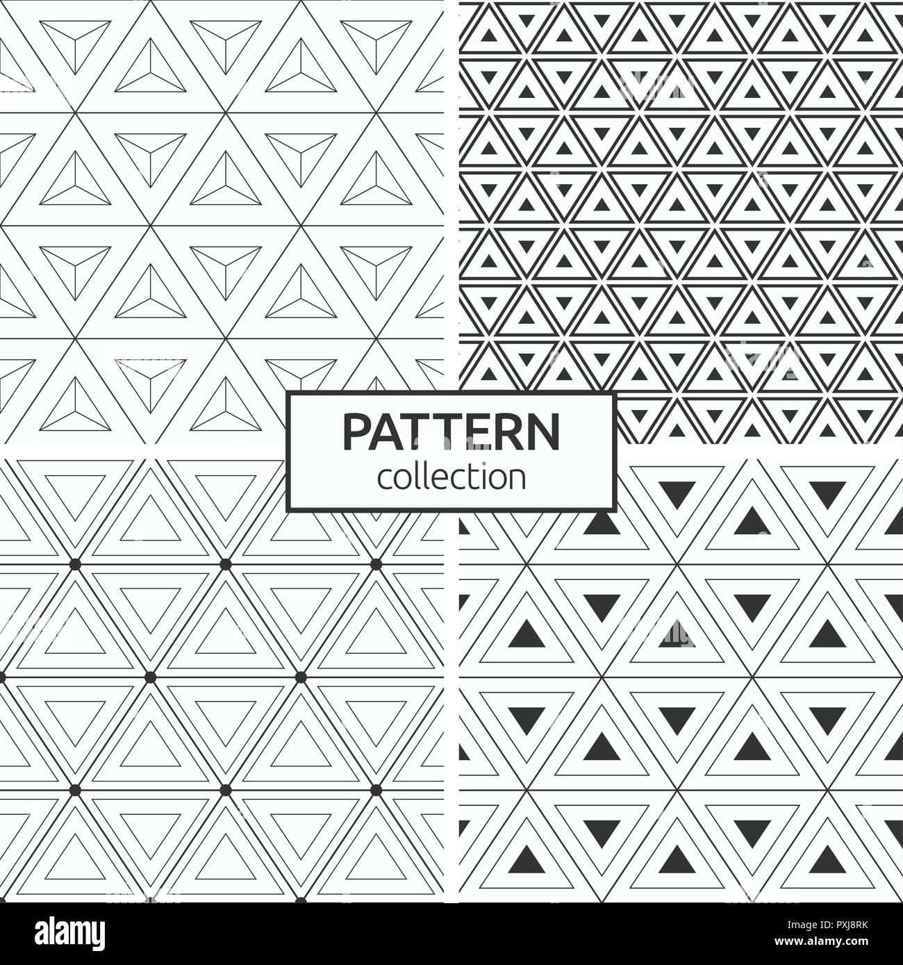 Set of four seamless patterns. Abstract geometric trendy vector ...