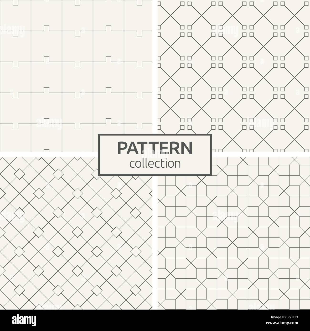 Set of four seamless patterns. Abstract geometric vector backgrounds ...