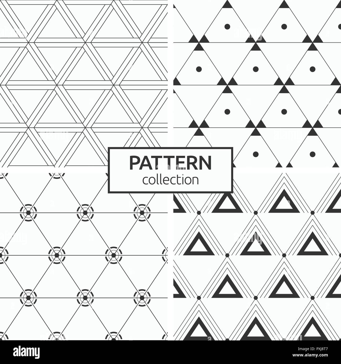 Set of four seamless patterns. Abstract geometric trendy vector ...