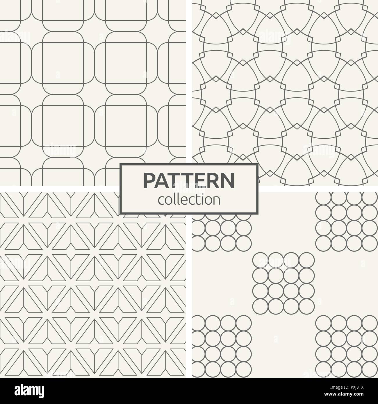 Set of four seamless patterns. Abstract geometric vector backgrounds ...