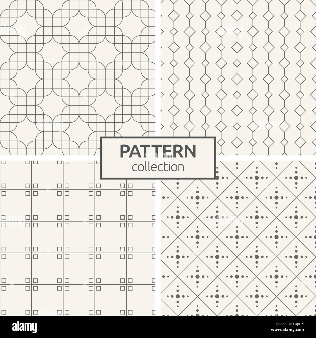 Set of four seamless patterns. Abstract geometric vector backgrounds. Modern stylish textures of ...
