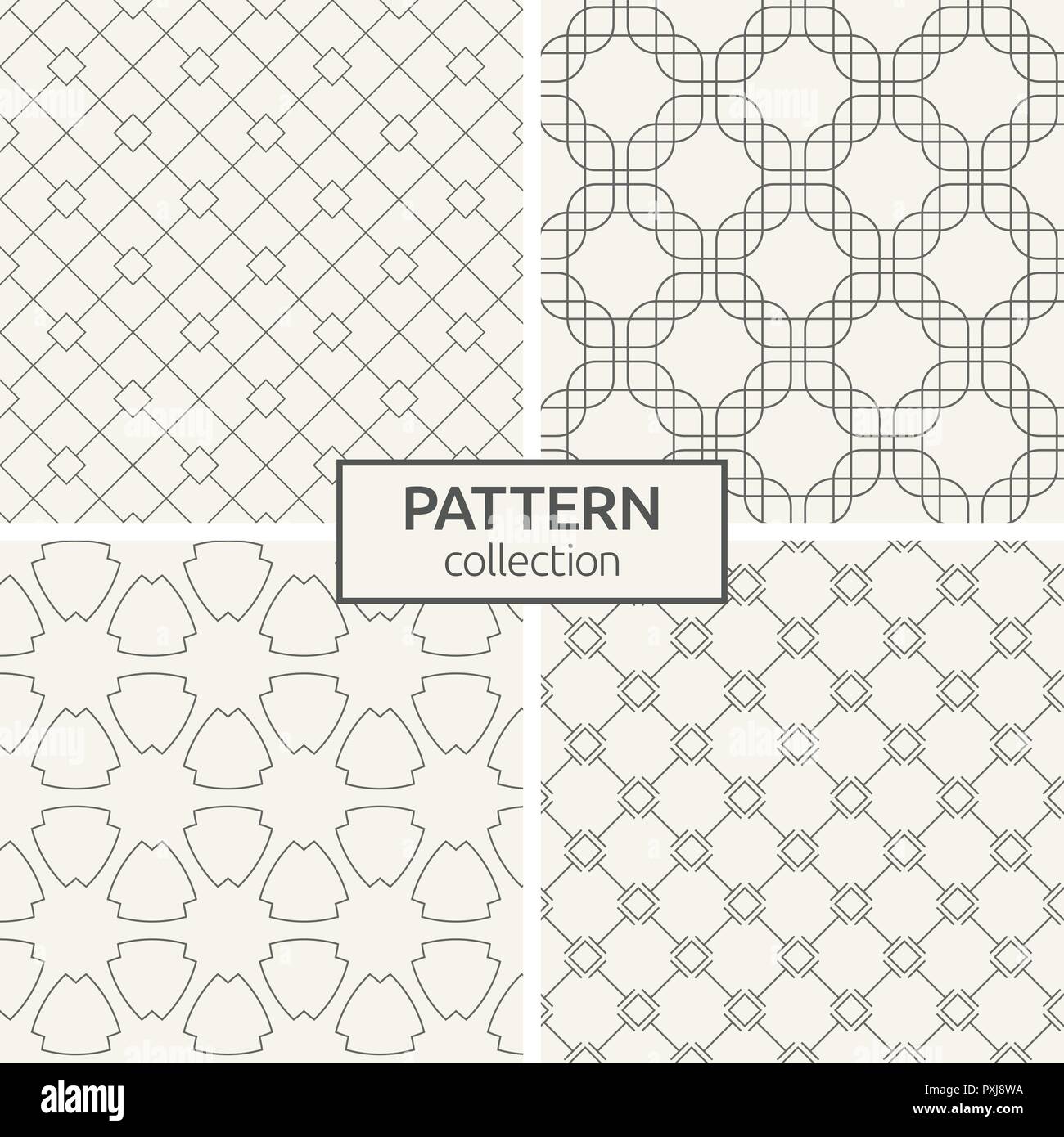 Set of four seamless patterns. Abstract geometric vector backgrounds ...