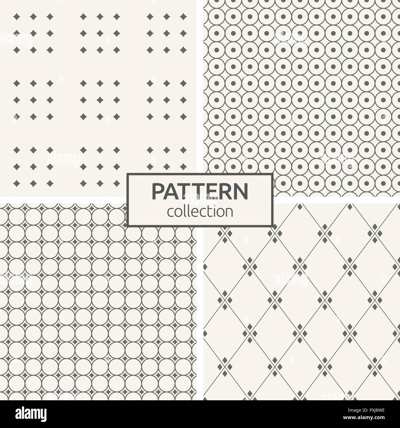 Set of four seamless patterns. Abstract geometric trendy vector ...