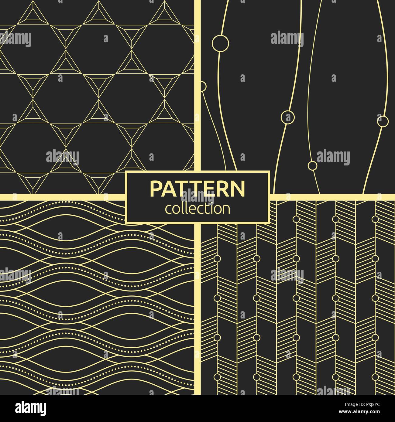 Set of four seamless patterns. Abstract geometric trendy vector ...
