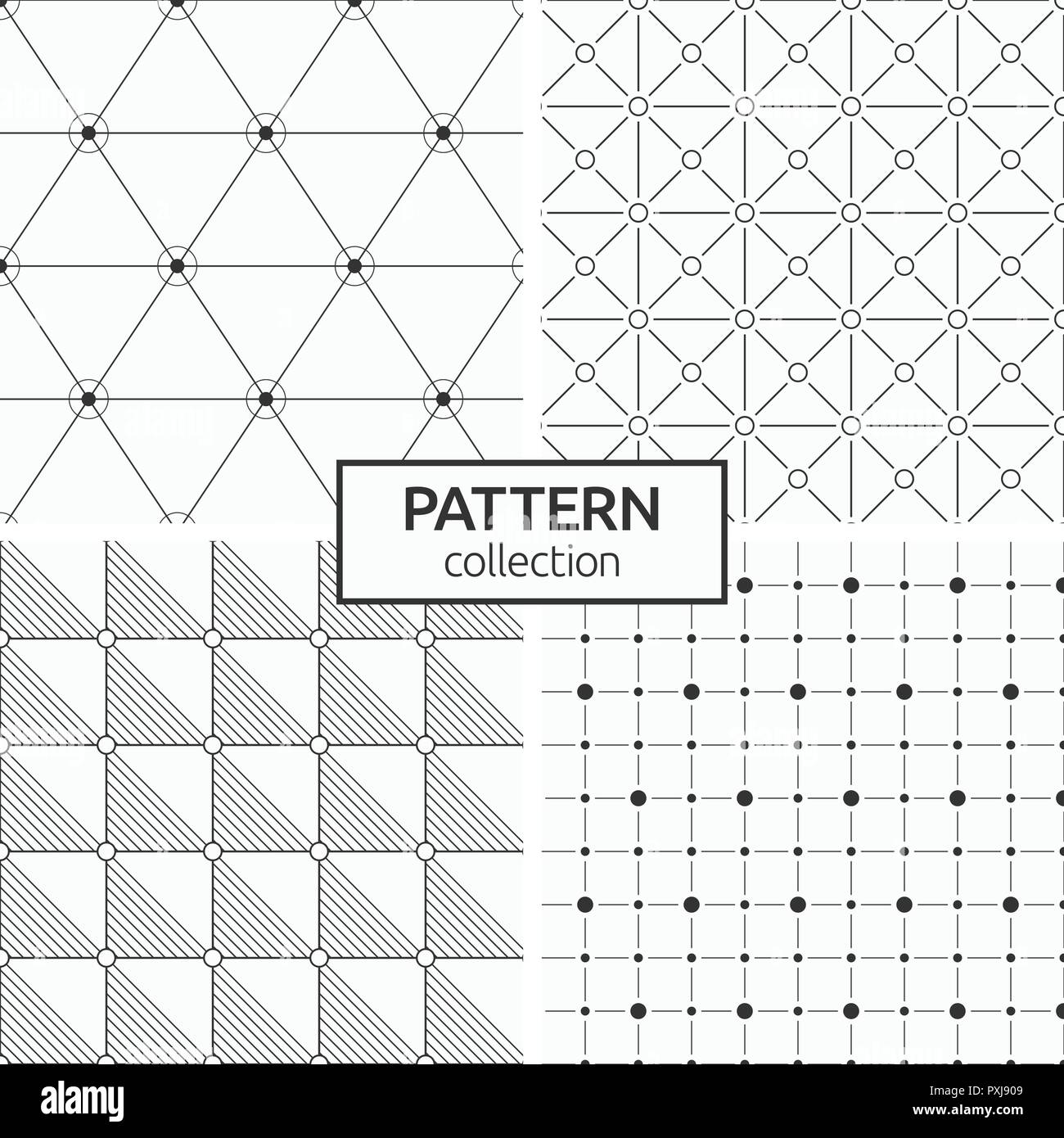 Set of four seamless patterns. Abstract geometric trendy vector ...