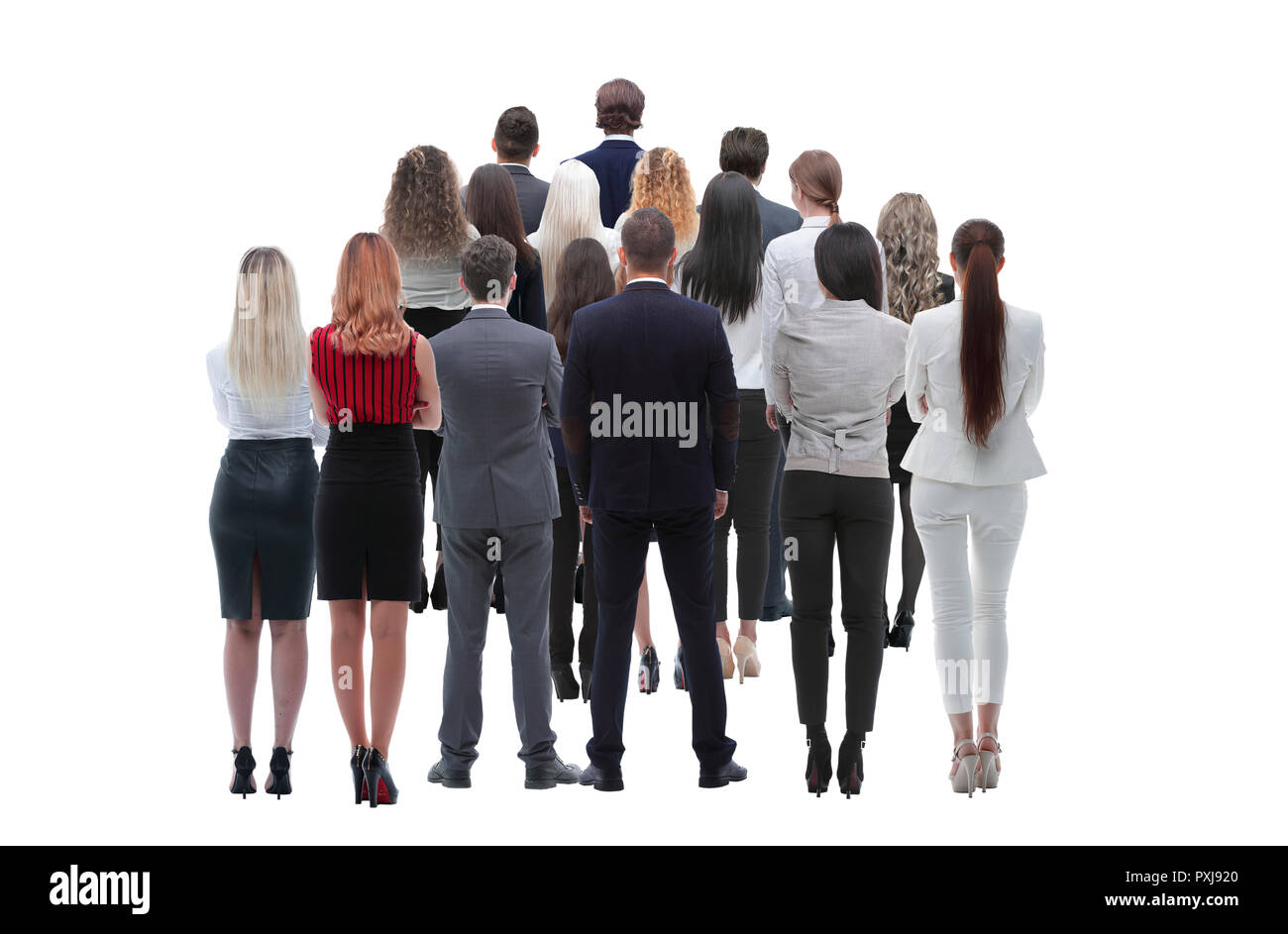 Back view group of business people. Rear view Stock Photo - Alamy