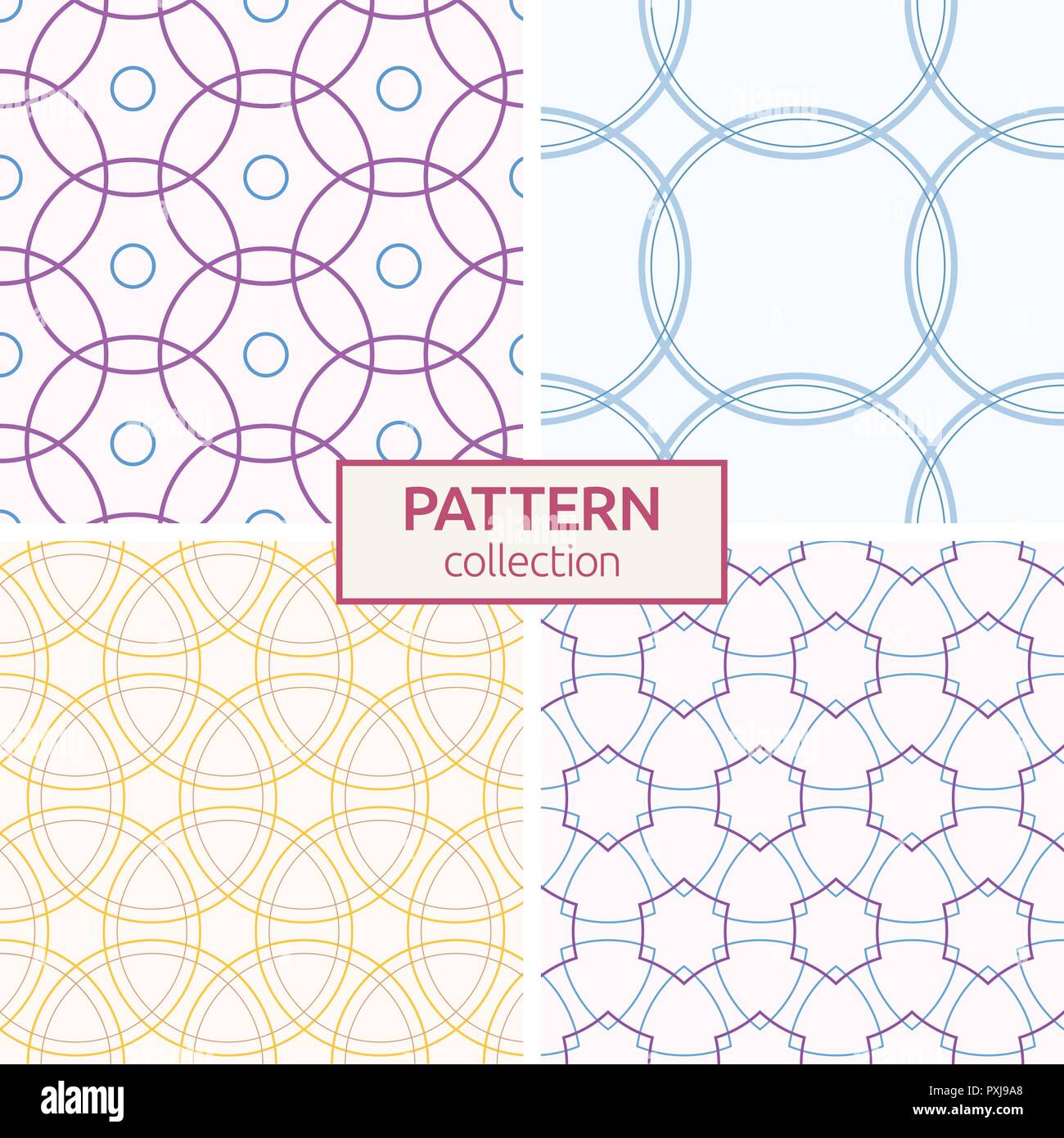 Set of four vector seamless patterns. Abstract geometric color ...