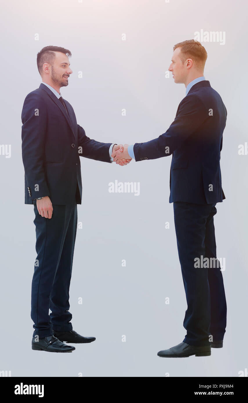 handshake isolated over white background Stock Photo - Alamy