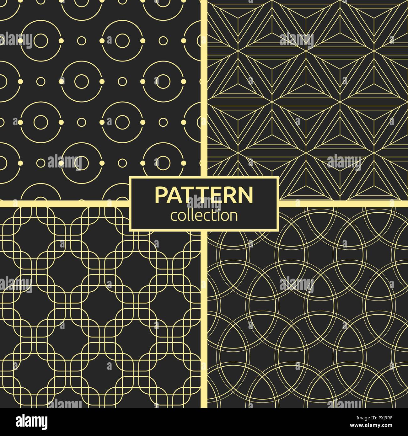 Set of four seamless patterns. Abstract geometric trendy vector ...