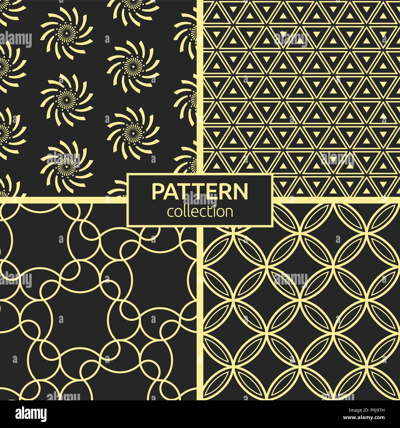 Set of four seamless patterns. Abstract geometric trendy vector ...