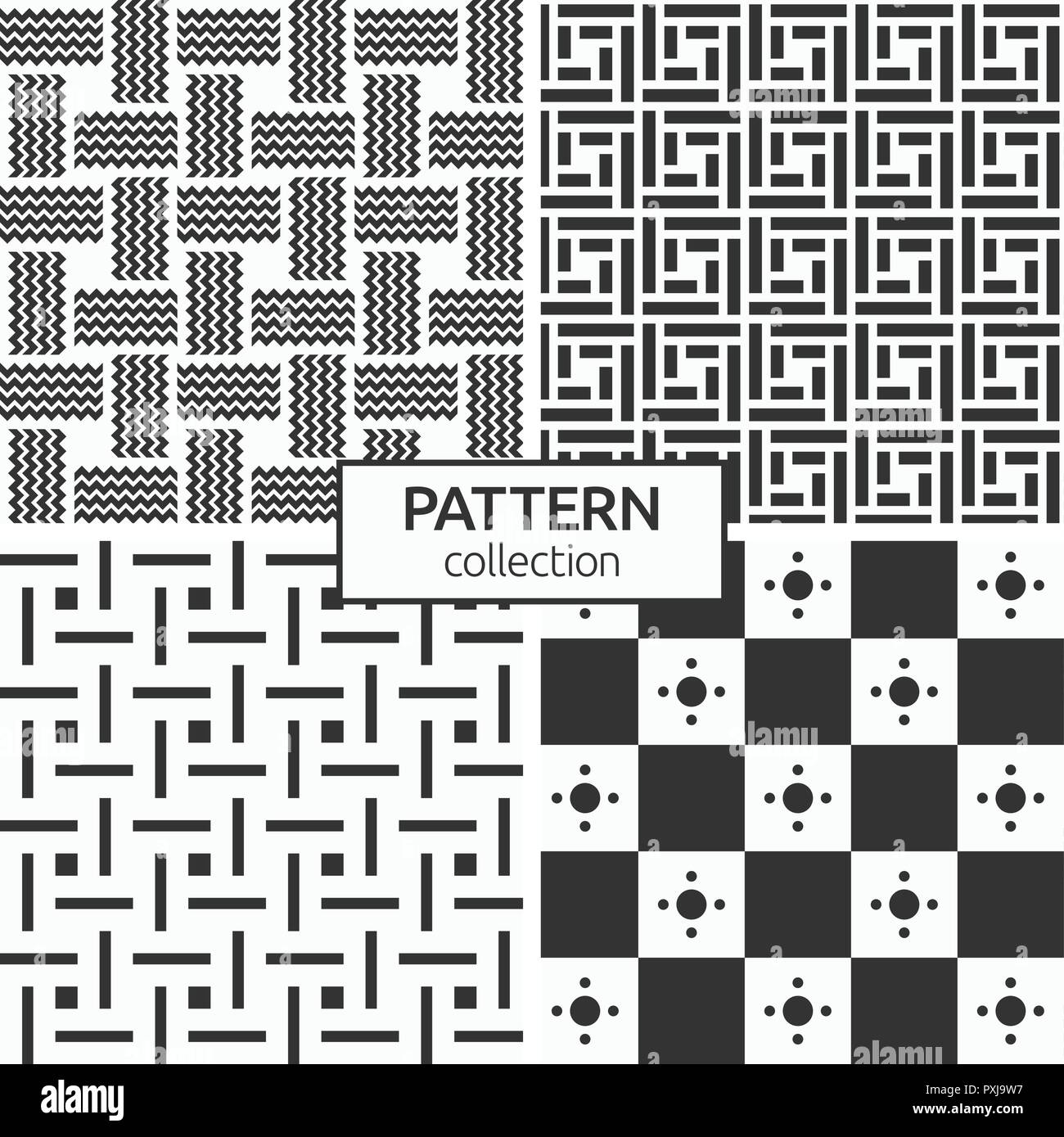Set of four seamless patterns. Abstract geometric trendy vector ...