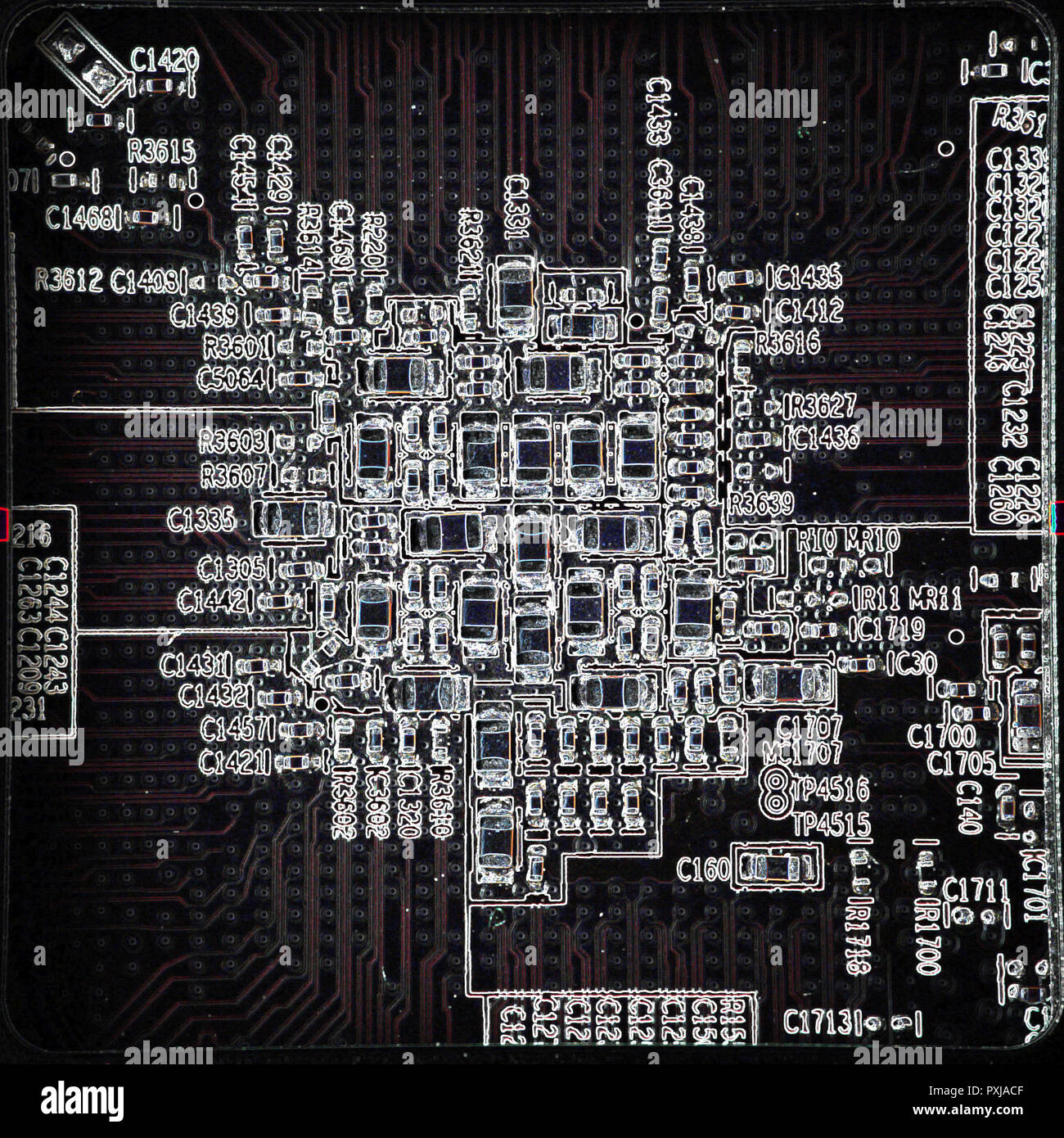 Electronic printed circuit board, digital background of GPU processing ...