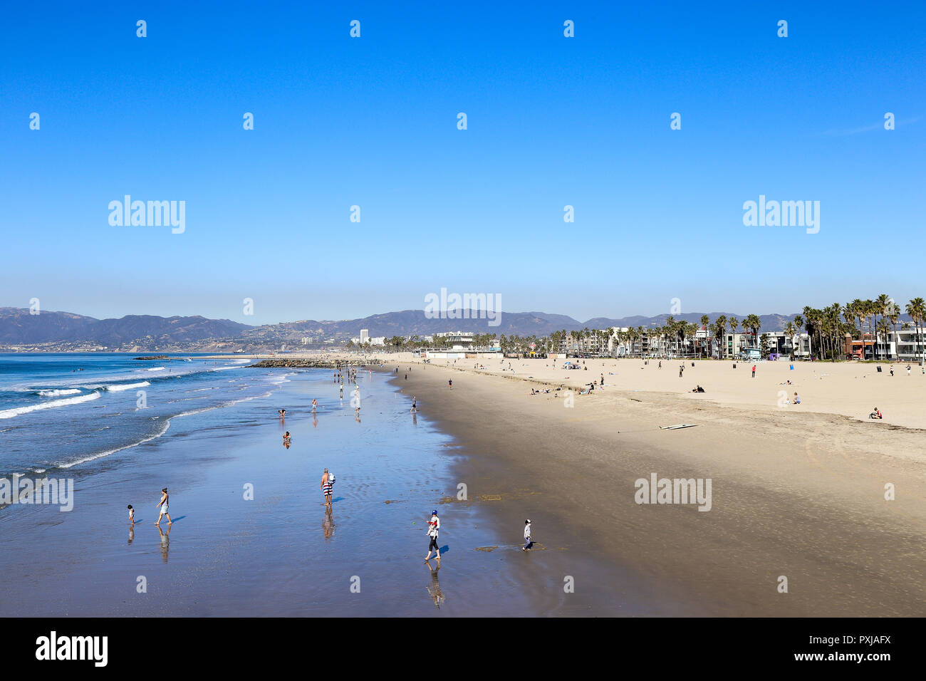 A typical southern California sunny day at Venice beach, California ...