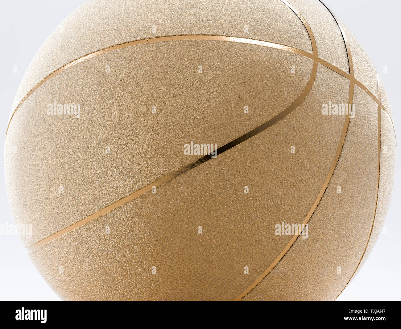Gold metalic Basketball close-up on bright studio background Stock ...