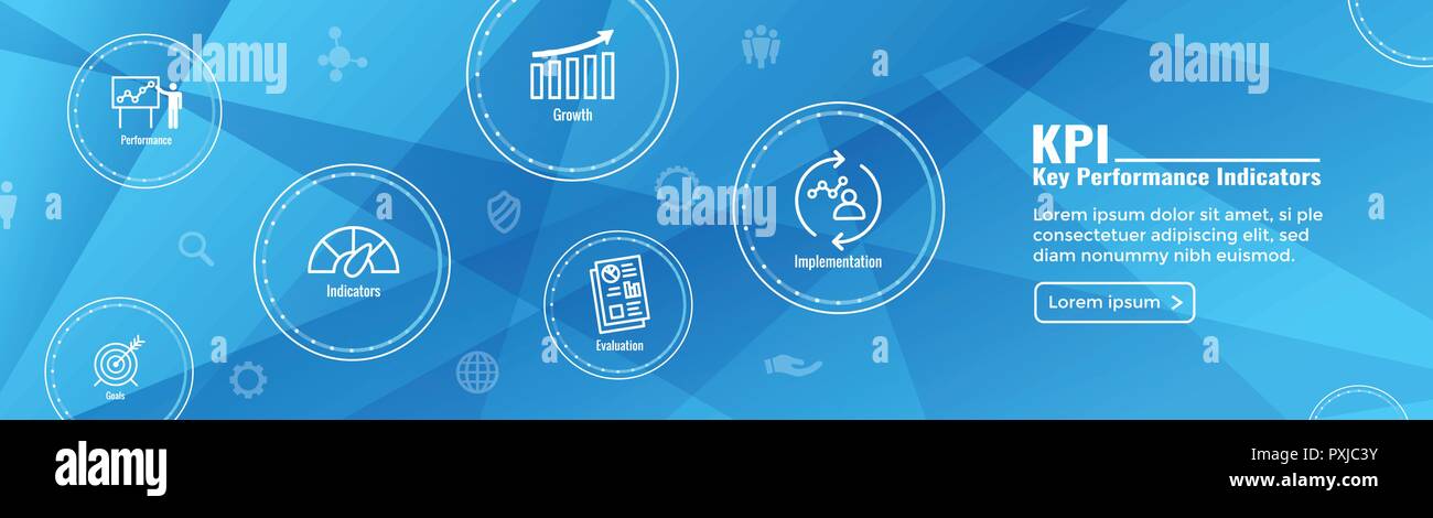 KPI w Key Performance Indicators Web Header Banner and Icon set Stock ...
