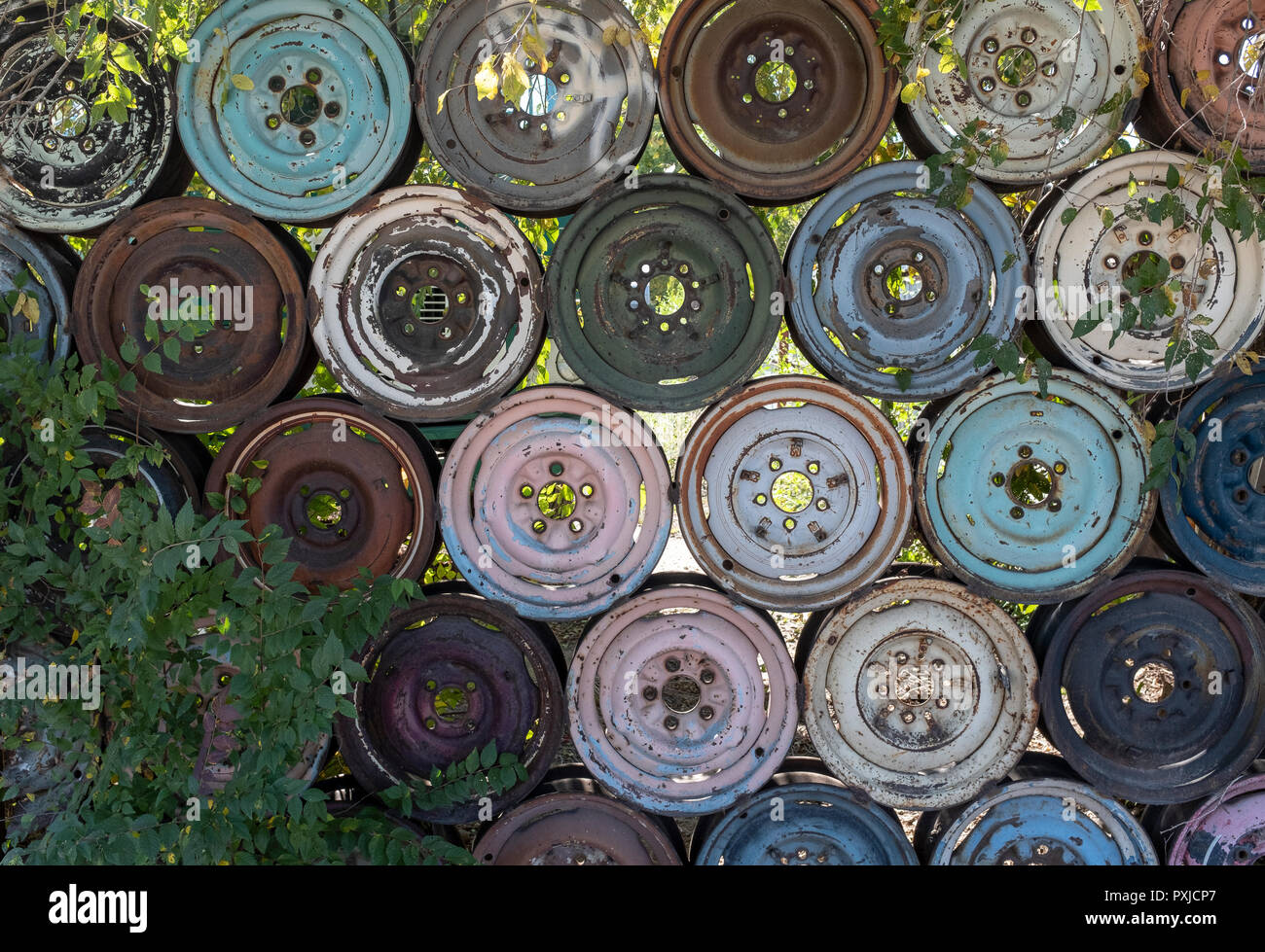 wall of automotive rims Stock Photo - Alamy