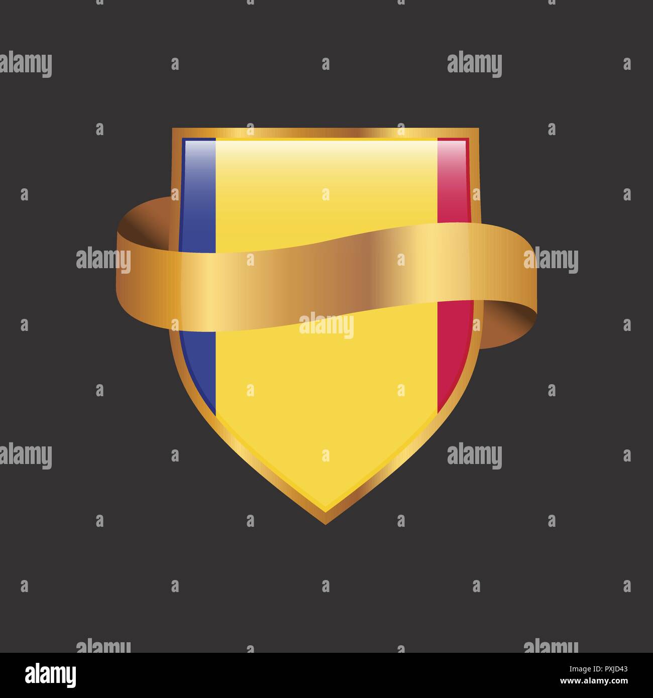Romania national flag shield hi-res stock photography and images - Alamy