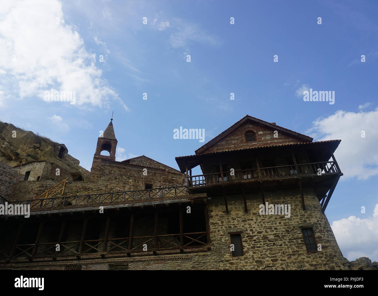 Monastery David Gareja Chapel and Watchtower Uphill View with Blue Sky ...