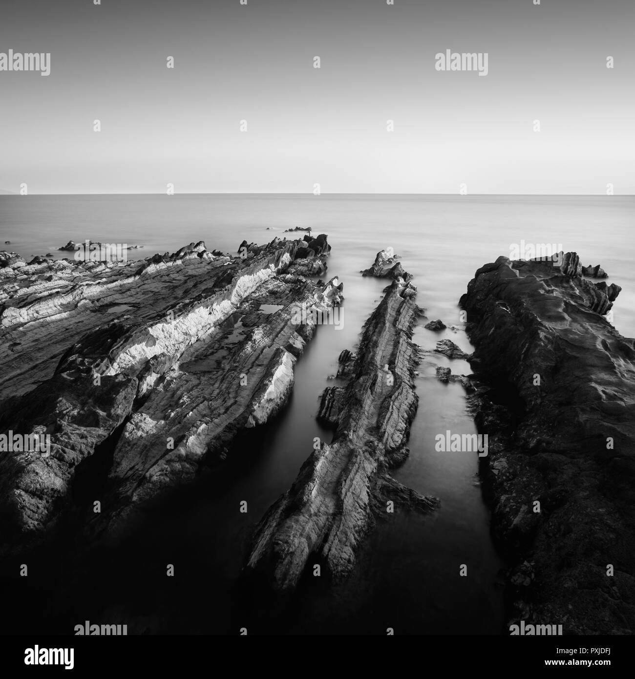 Sea rocks and silky water at Arasaki coast, Miura Peninsula, Japan ...
