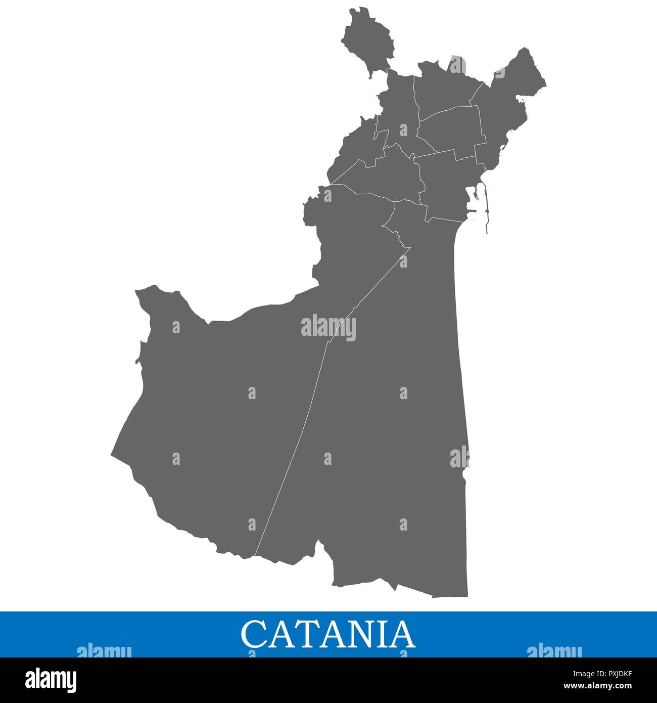 Mapa De Catania, Sicilia, Ebafos