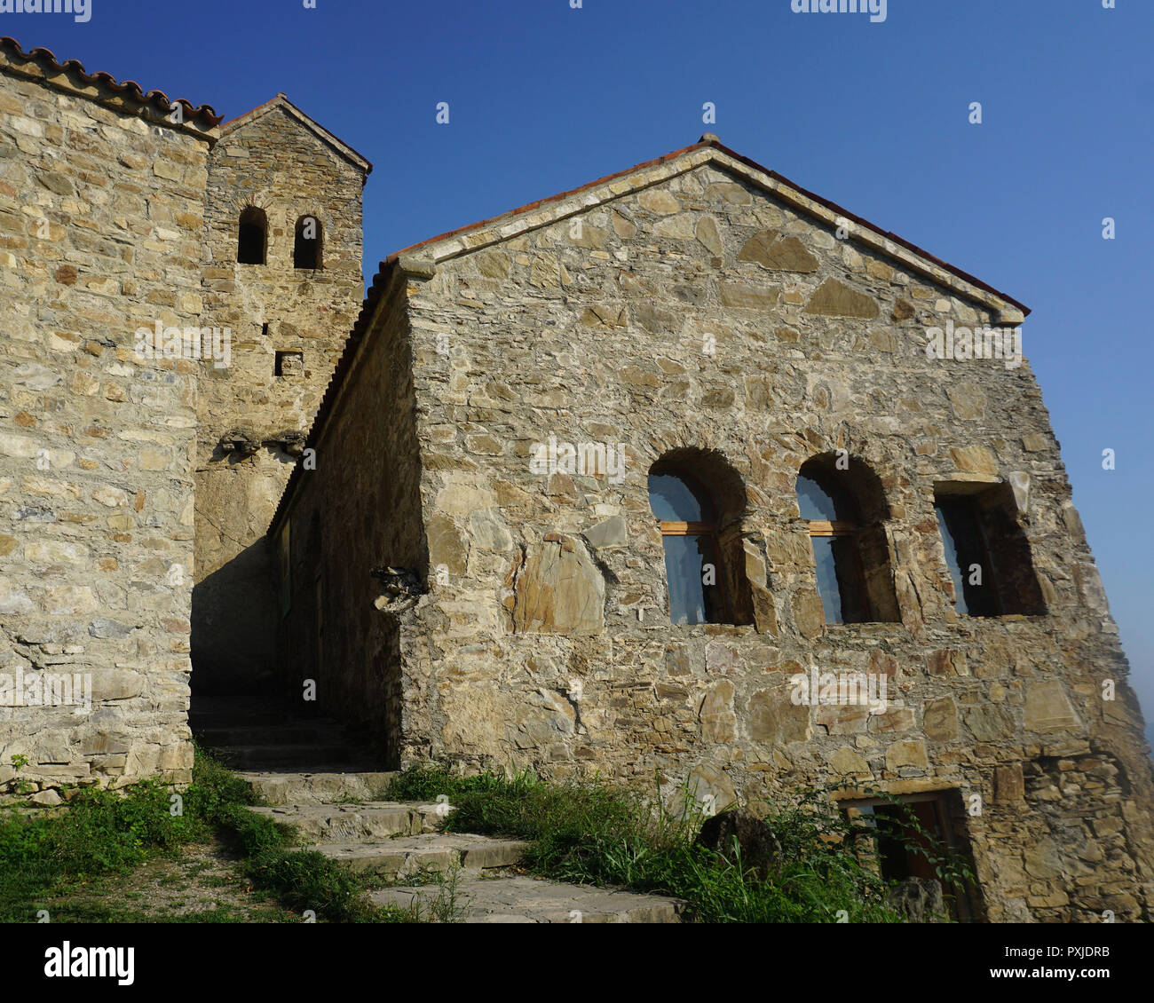 Nekresi Monastery Buildings Common View in Summer with Blue Sky Stock ...