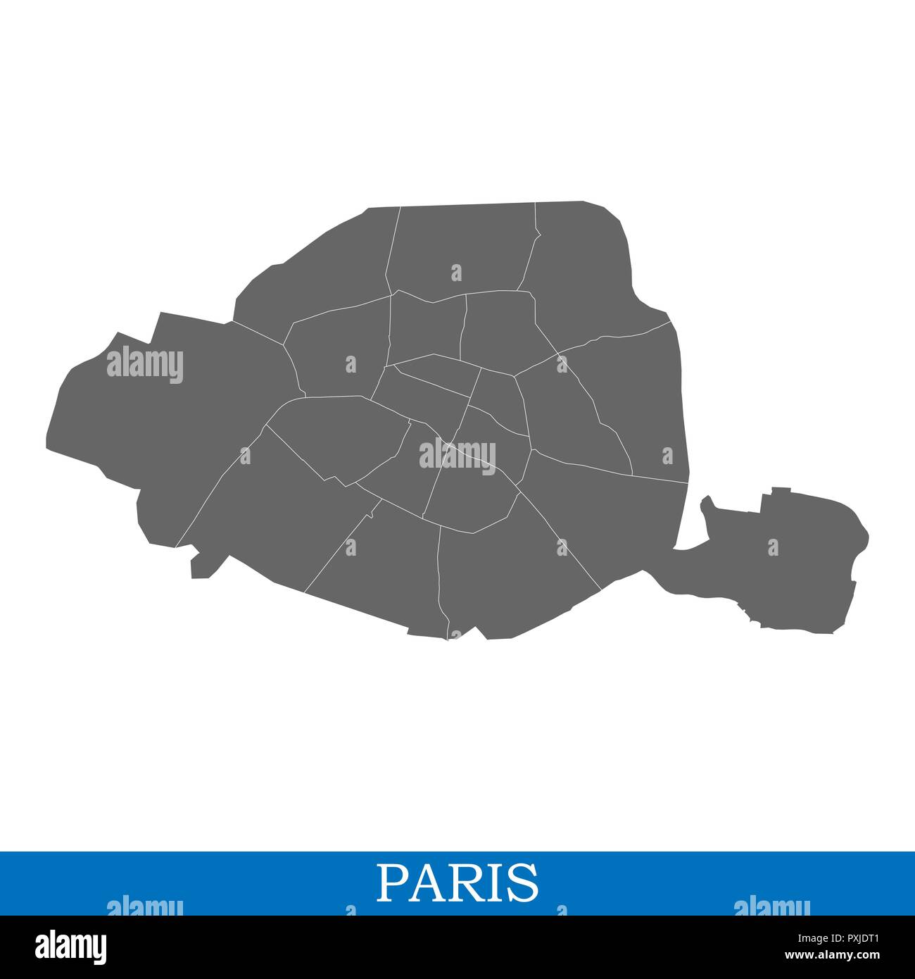 Paris districts map hi-res stock photography and images - Alamy
