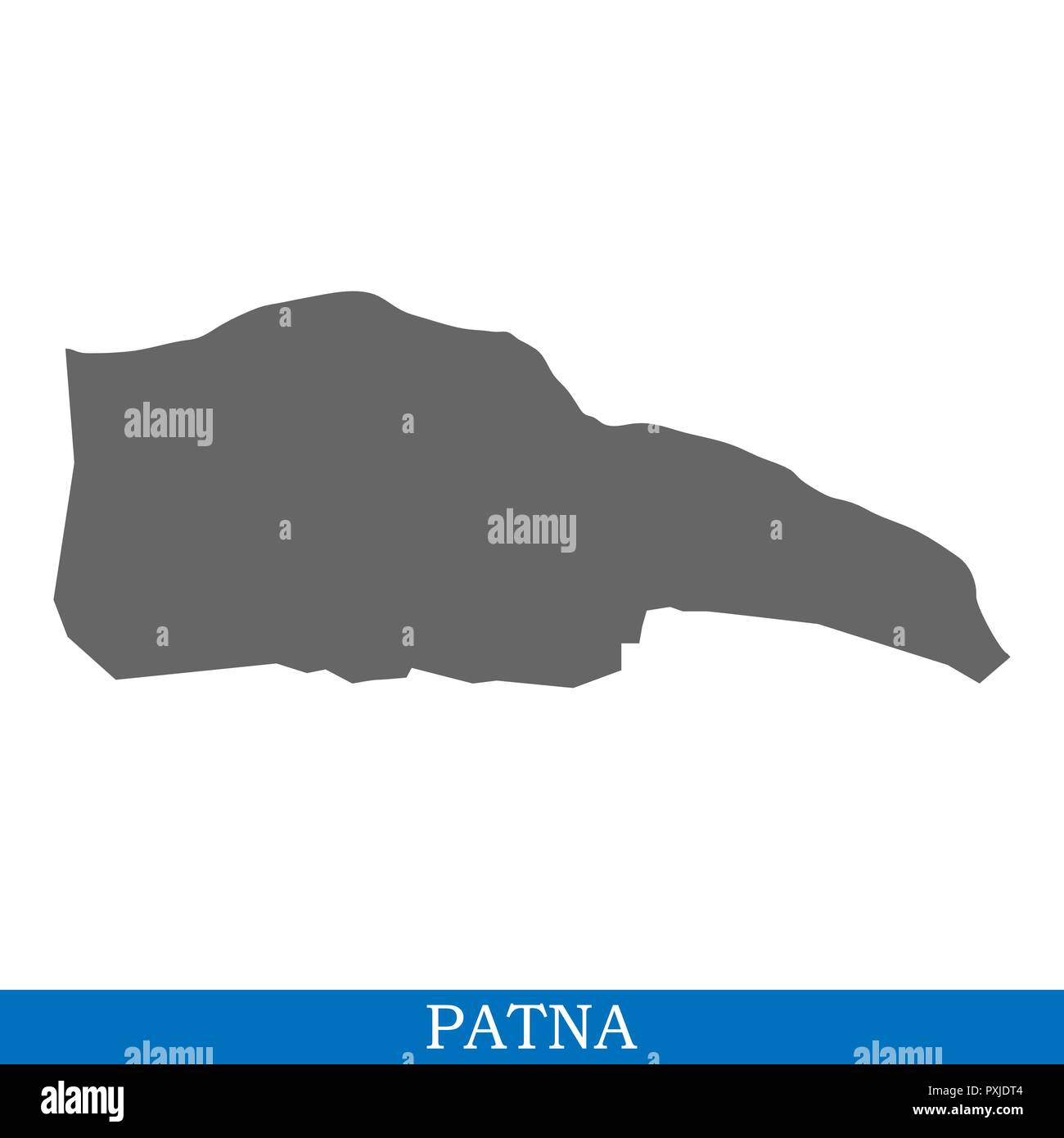 High Quality map of Patna is a city of India, with borders of districts ...