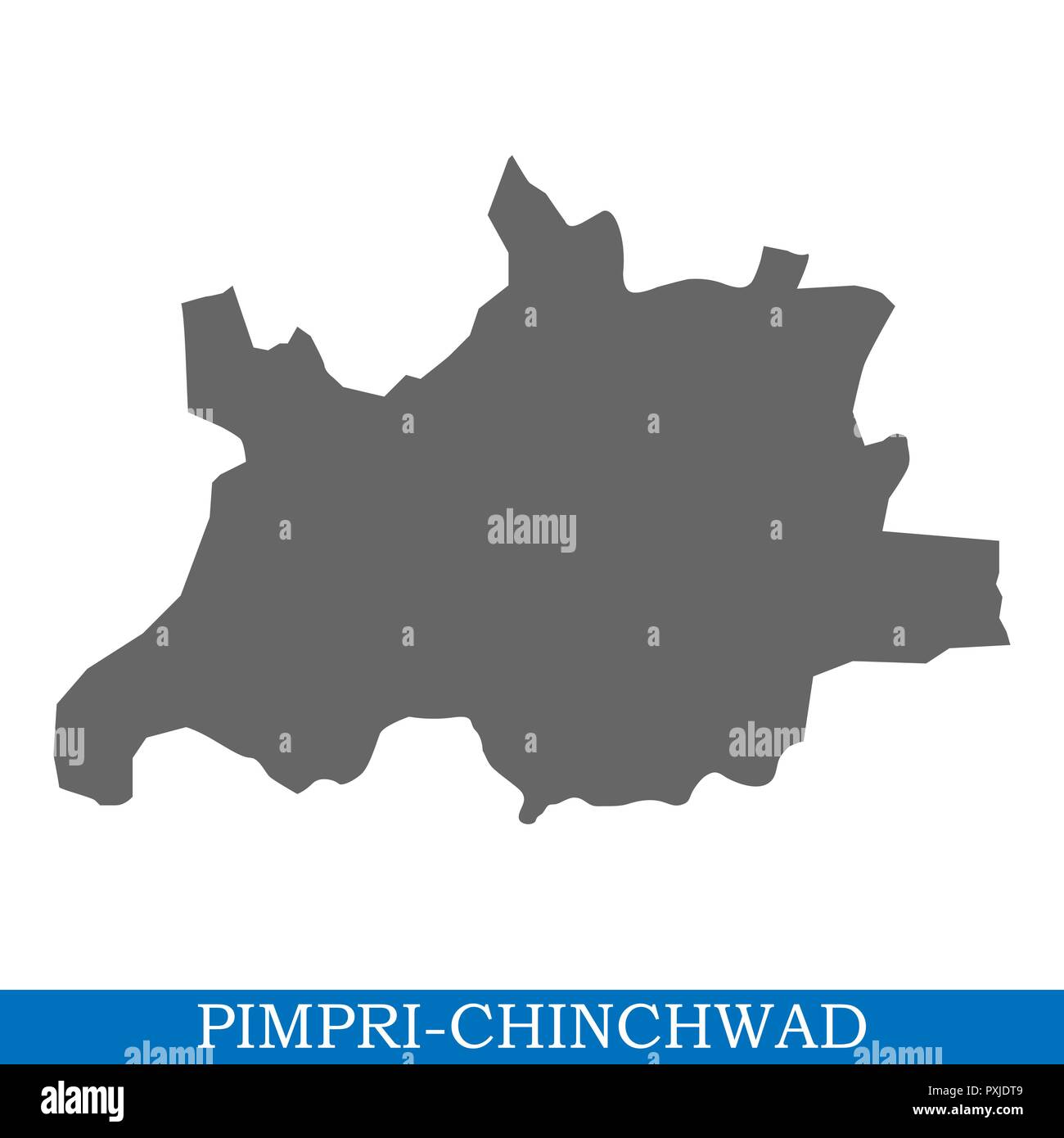 High Quality map of Pimpri-Chinchwad is a city of India, with borders ...