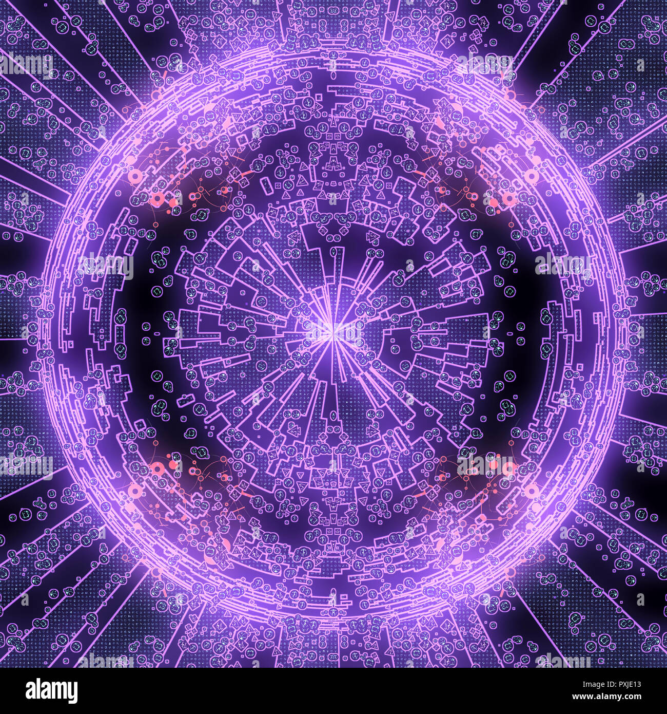 A colorful and vivid image with abstract Sacred Geometry. A psychedelic ...