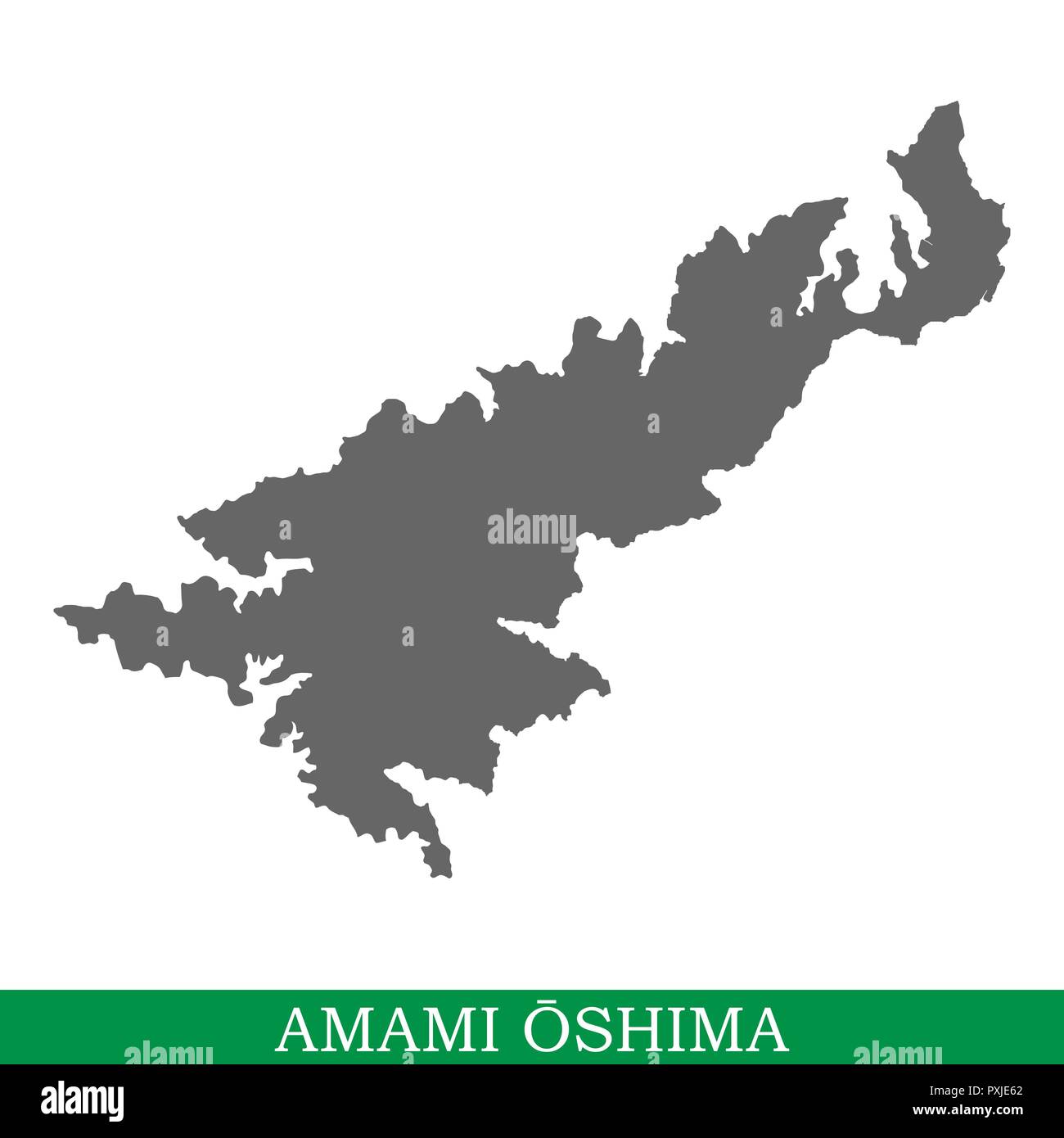 High quality map of Amami Oshima is the island of Japan Stock Vector ...