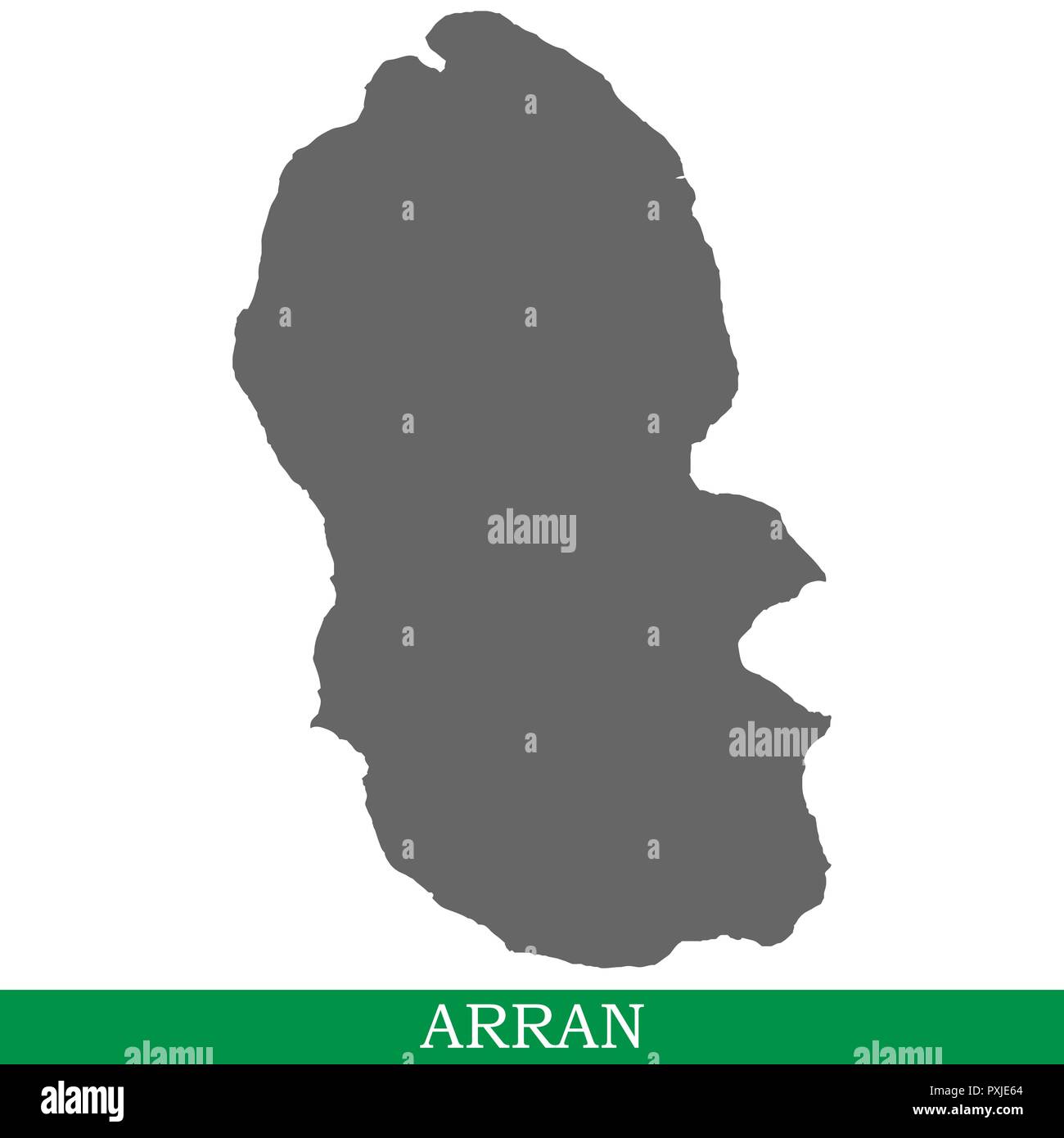 High quality map of Arran is a island in United Kingdom Stock Vector ...
