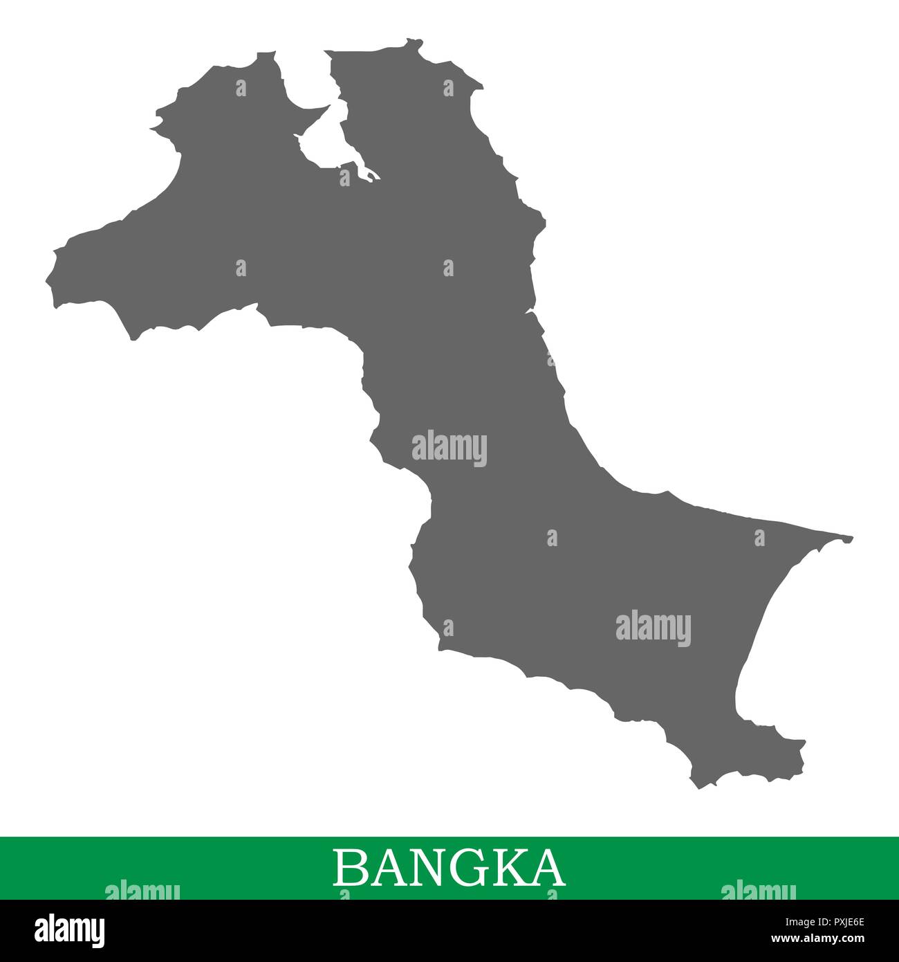 High quality map of Bangka is the island of Indonesia Stock Vector ...