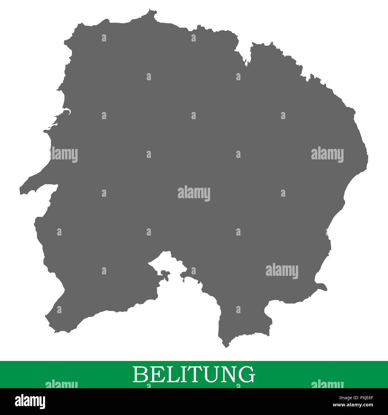 High quality map of Belitung is the island of Indonesia Stock Vector ...
