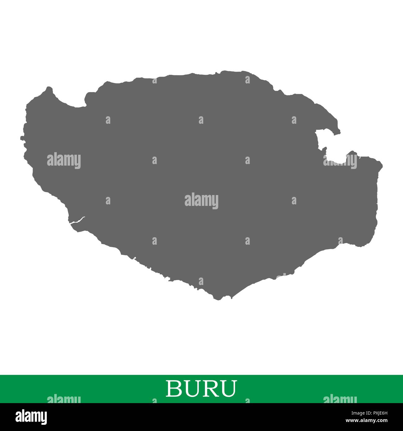 Buru vector outline map Stock Vector Images - Alamy