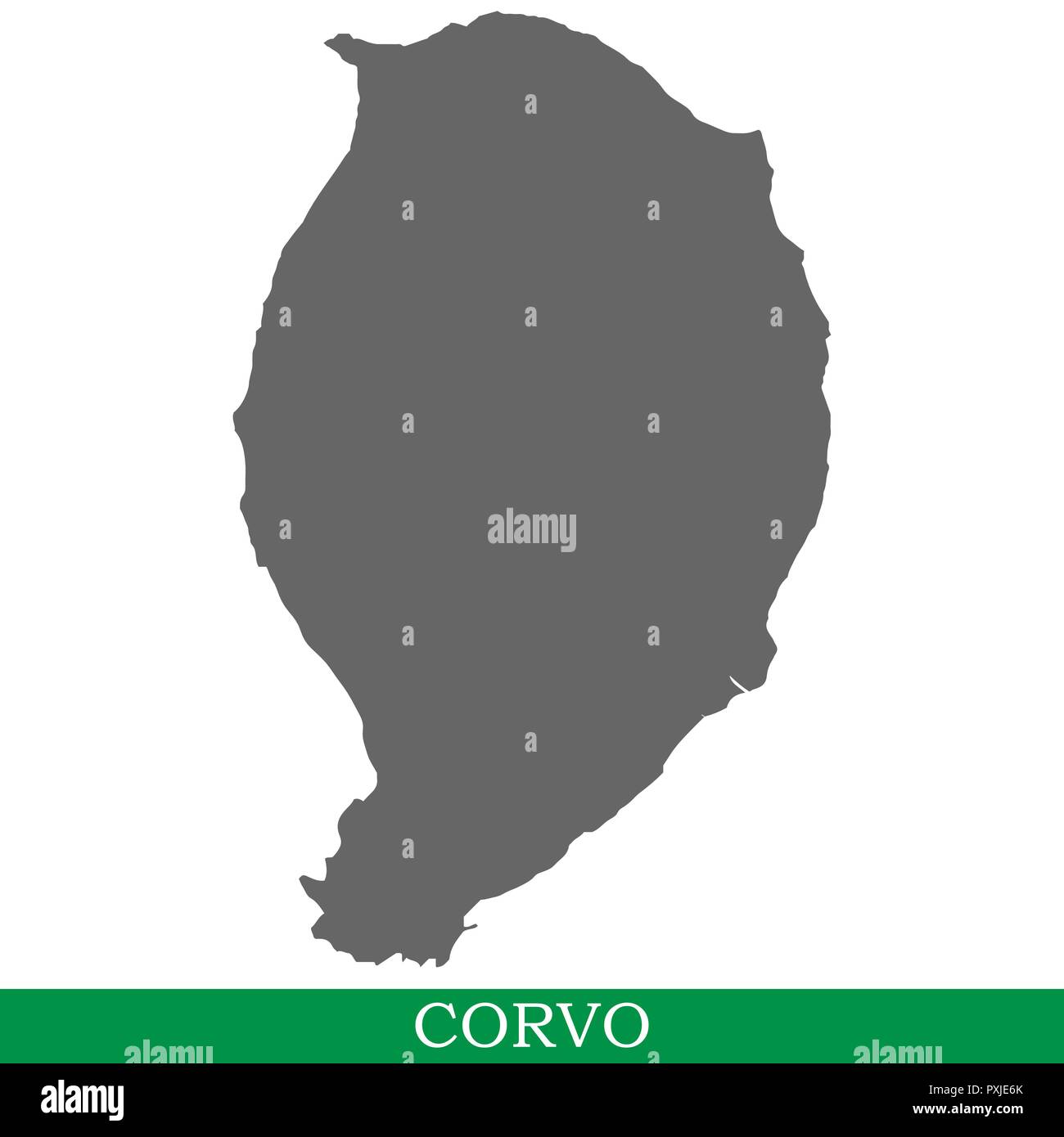 High quality map of Corvo is a island in Portugal Stock Vector Image ...